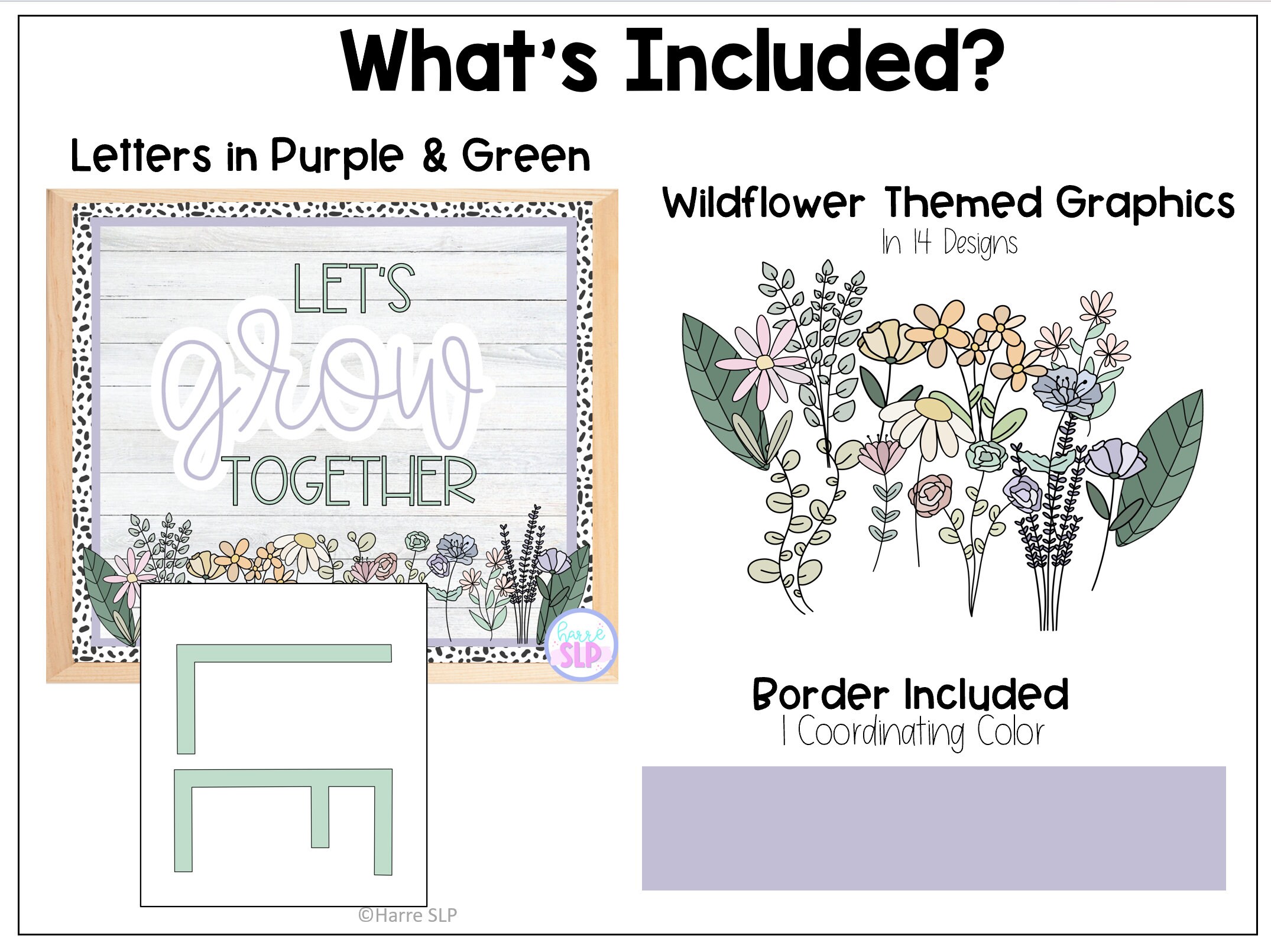 Wildflower Classroom Bulletin Board Kit: Let's Grow Together (PDF ...
