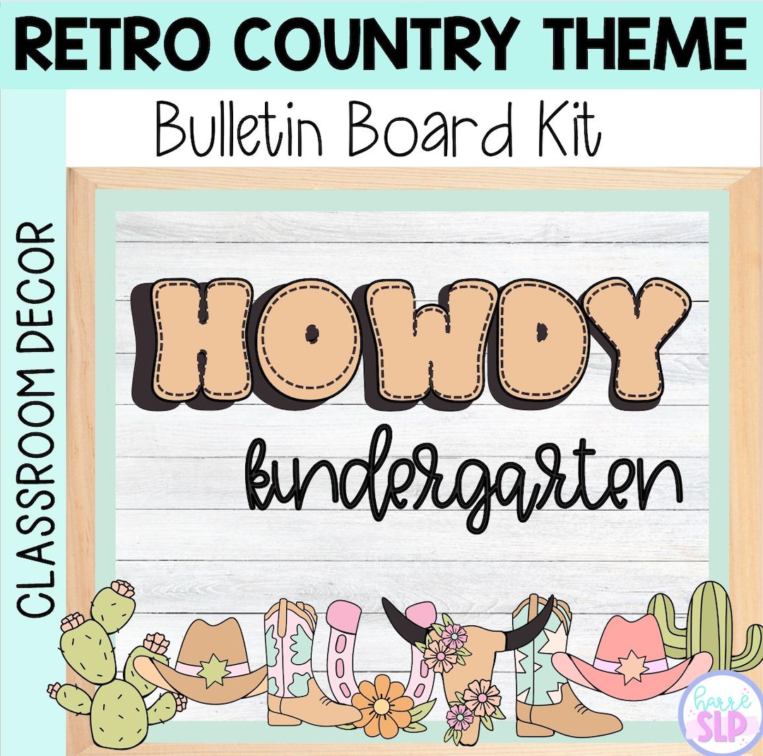 Howdy Kindergarten Bulletin Board Kit: Retro Classroom Decor (PDF ...