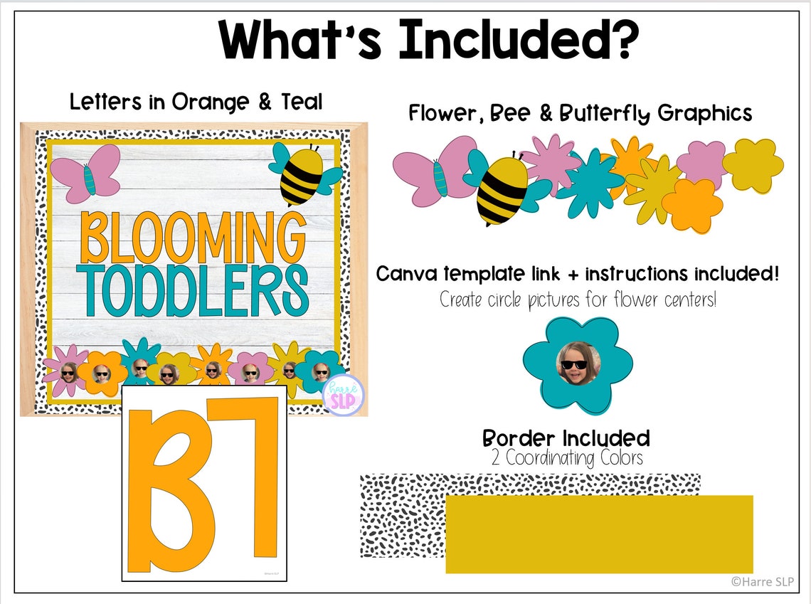Digital Bulletin Board, Instant PDF Download, Classroom Decor, Blooming ...