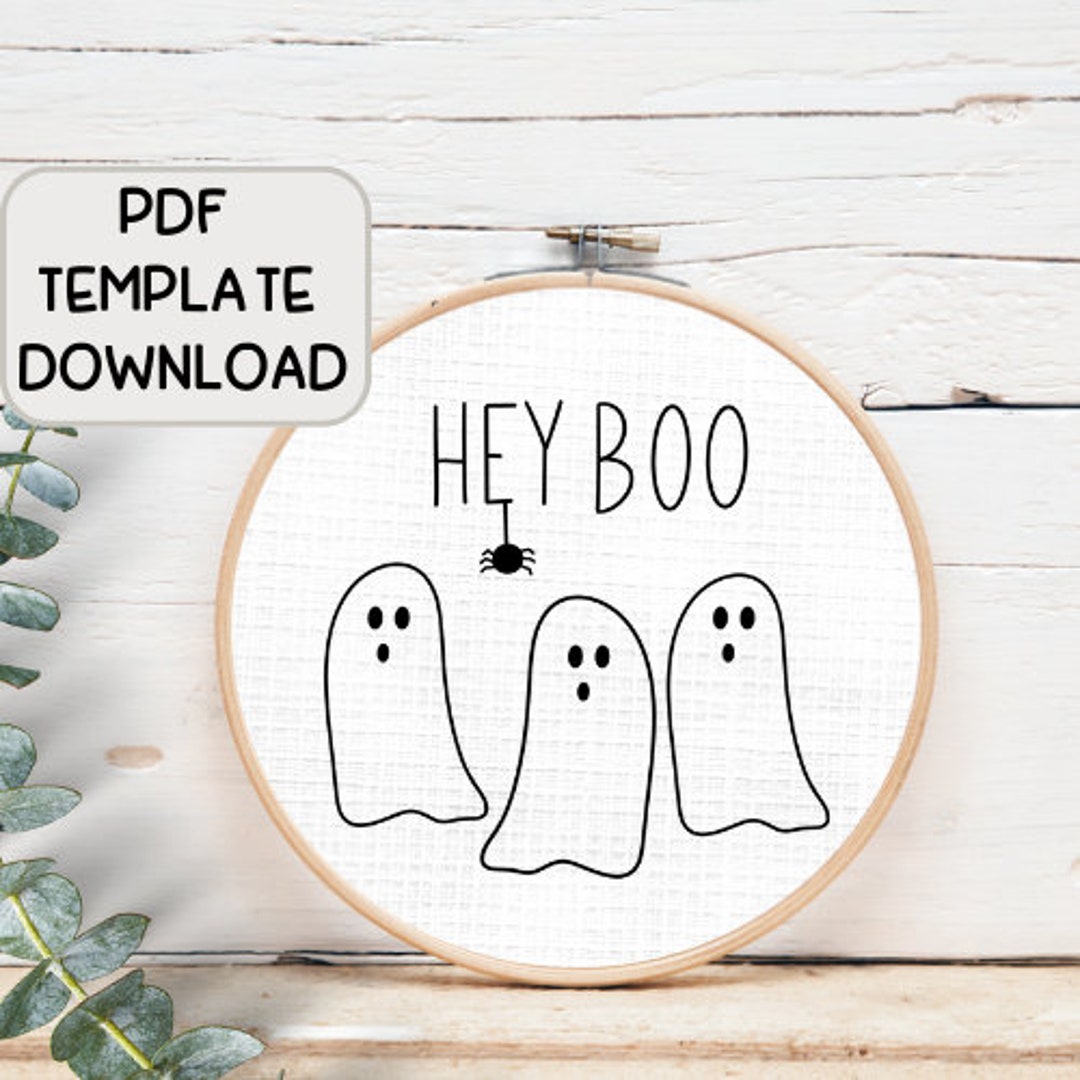 Ghost Embroidery Pattern Download, Embroidery Halloween Pattern, Hand ...