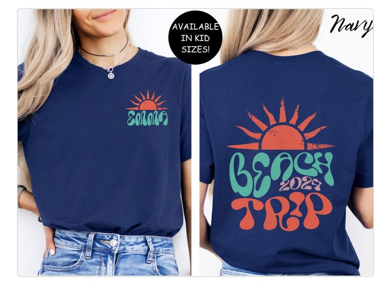 Custom Family Beach Trip Shirt, Matching Group Vacation Tshirt, Girls ...