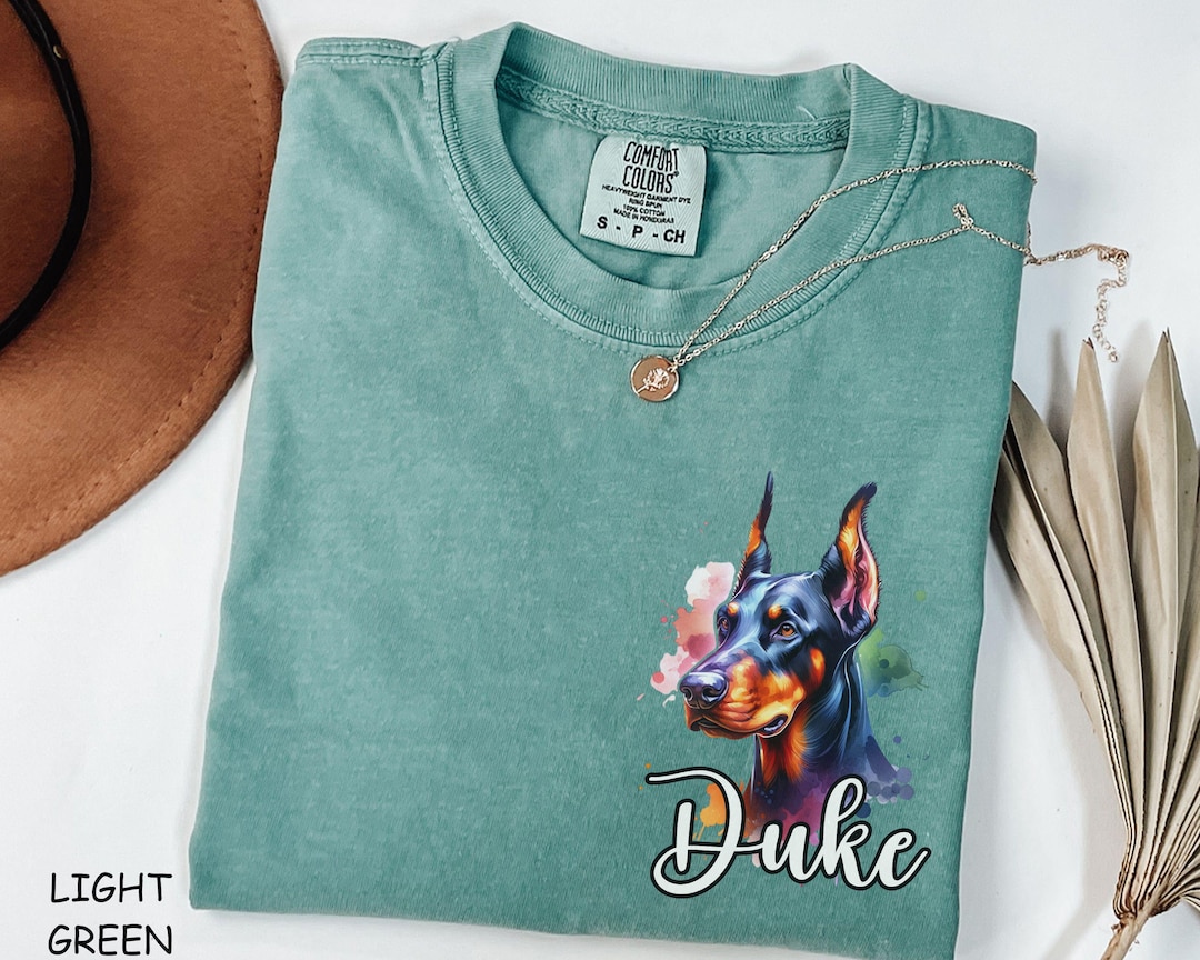 Doberman Shirt, Doberman Mom Gift, Custom Dog Name Shirt, Dobie Owner ...