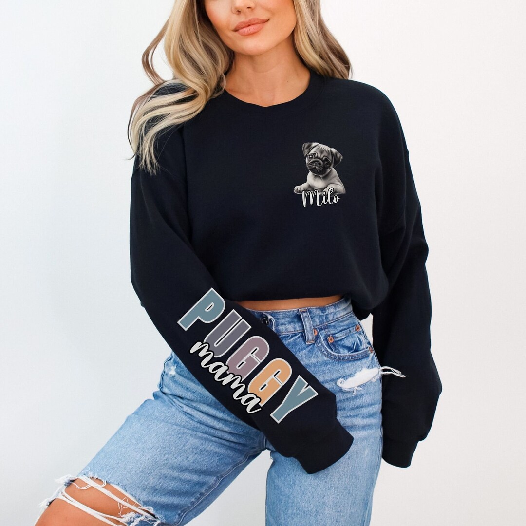 Custom Pug Sweater, Customized Pug Name Sweatshirt, Personalized Dog ...