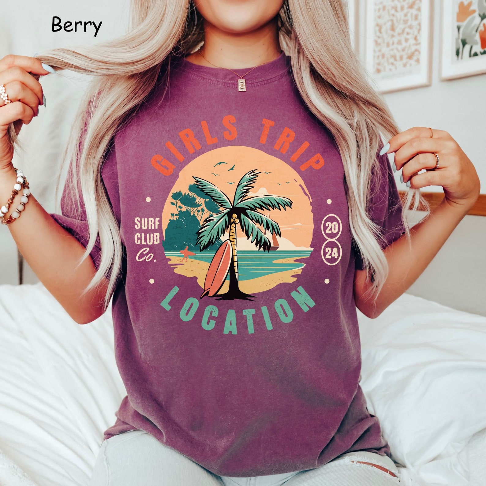 Comfort Colors Custom Girls Trip 2024 Shirt, Oversized Summer Shirt ...