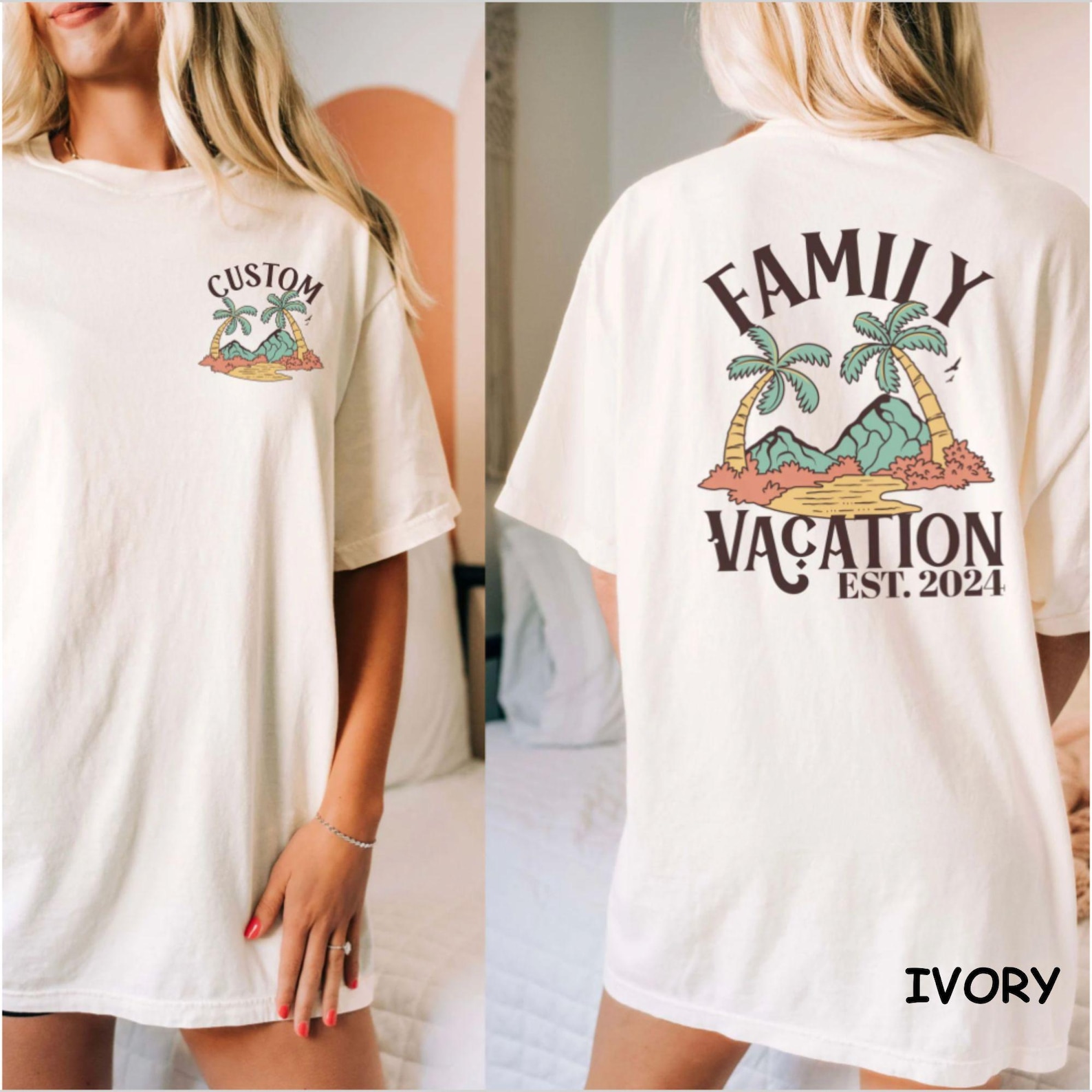 Custom Comfort Colors® Family Beach Shirts, Personalized Matching Group ...
