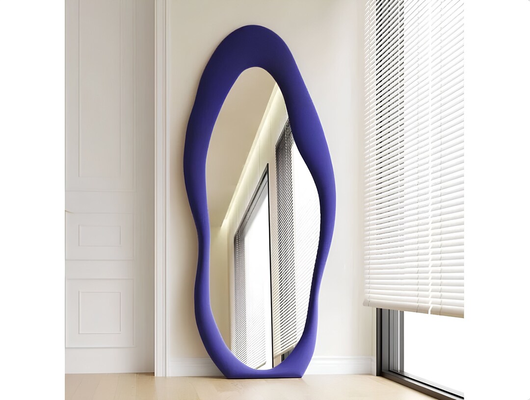 Wavy Full Body Mirror Asymmetrical Full Length Mirror - Etsy