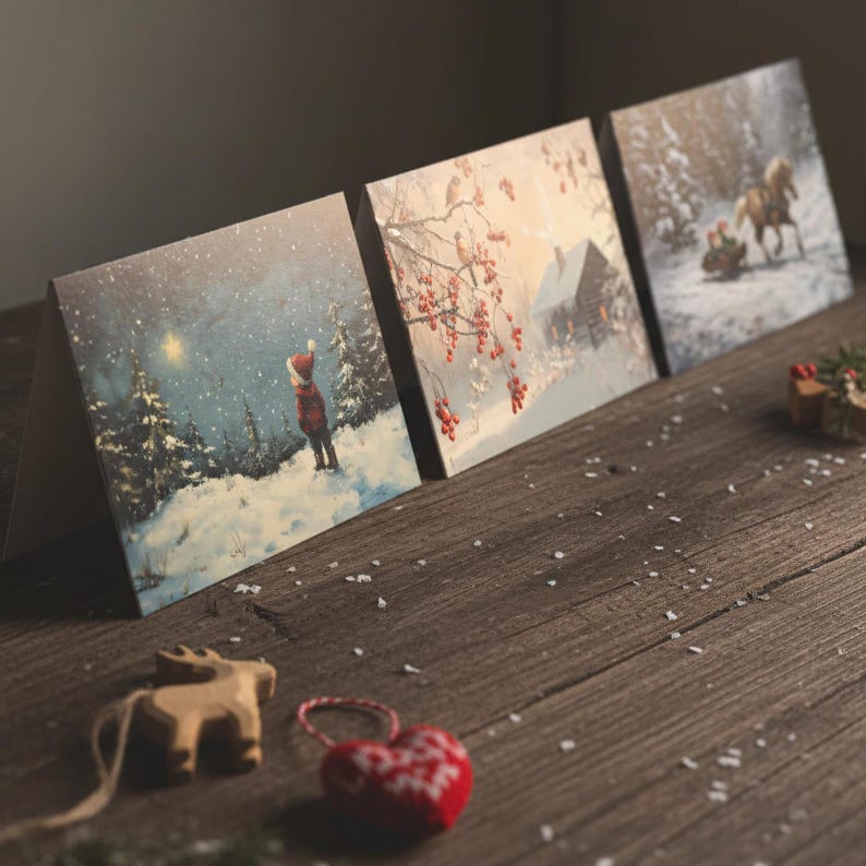 Vintage Norwegian Christmas Cards Bundle: DIY Digital Download ...
