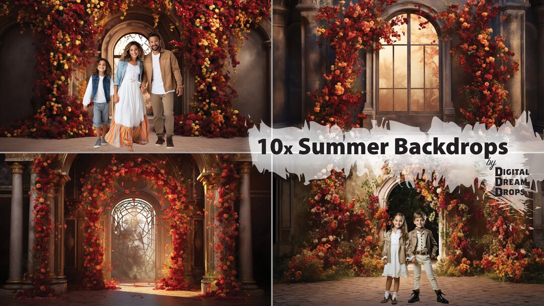 10 Digital SUMMER Season Backdrops - SERIES 1 - Etsy