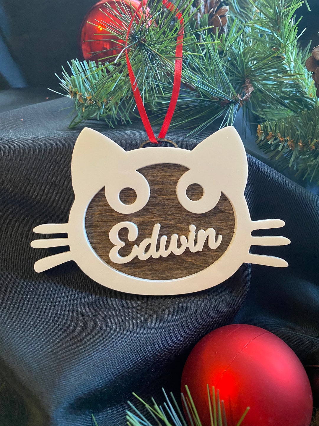 Personalized Cat Ornament | Custom Cat Ornament | Cat Christmas ...