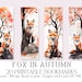 Set of 20 Watercolor "fox in Autumn" Printable Bookmarks, Fall ...