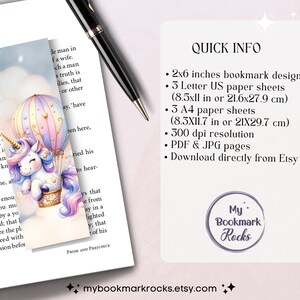 Set of 12 Pastel "cute Unicorns" Printable Bookmarks, Unicorn Designs ...