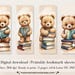Set of 20 Watercolor "teddy Bear” Printable Bookmarks, High-quality PDF ...