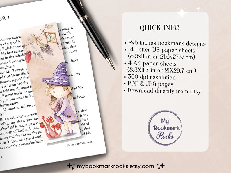 Set of 16 Watercolor "halloween" Printable Bookmarks, Reading Bookmarks ...