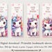 Set of 20 Kawaii "lovely Unicorns" Printable Bookmarks, Quote Bookmarks ...