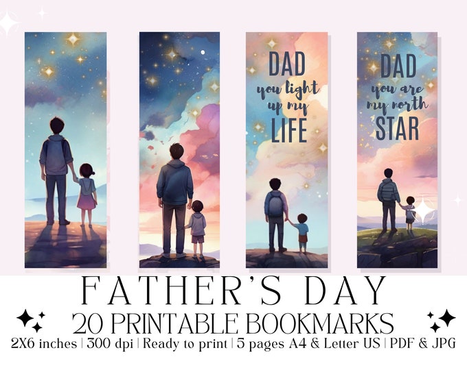 Cute Printable Father's Day Bookmarks With Puns - PDF Digital Instant ...