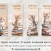 Set of 12 "kitten & Books" Printable Bookmarks, Cat Designs With ...