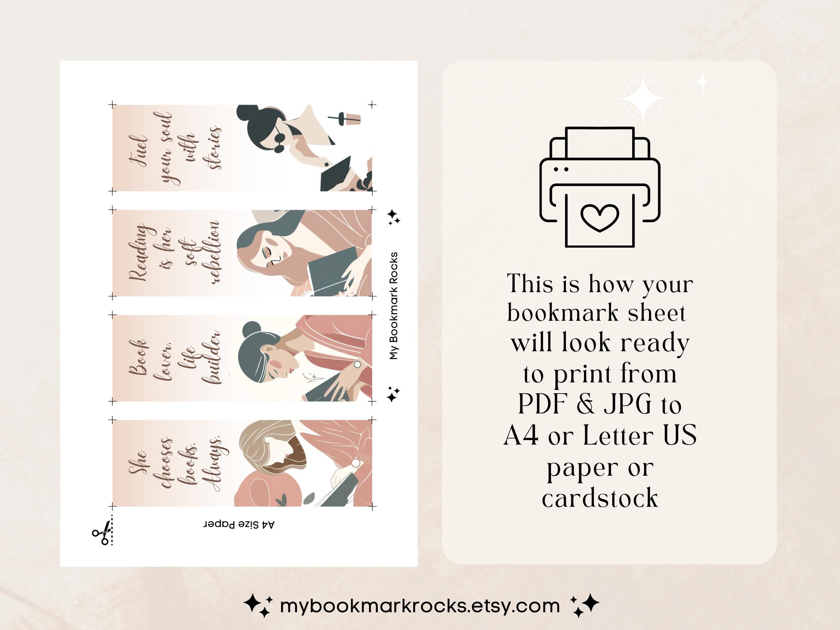 Set of 20 "my Reading Time" Printable Bookmarks, Bookmarks With Bookish ...