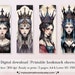 Set of 20 Watercolor "gothic Crown" Printable Bookmarks, Gothic Designs ...