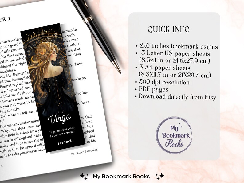 Set of 12 "zodiac" Printable Bookmarks, Astrology Bookmarks With Quotes ...