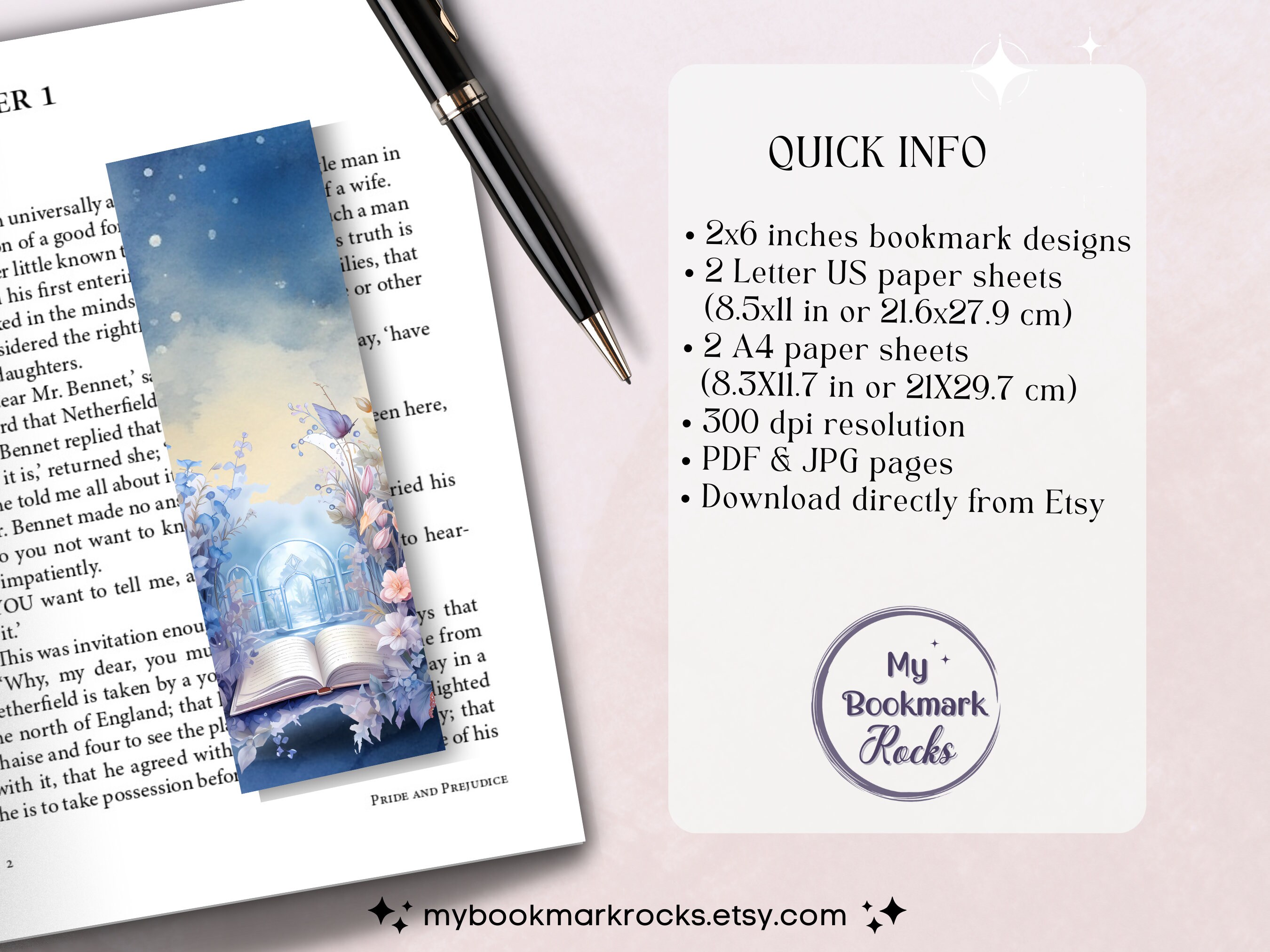 Set of 8 Watercolor 'storybook' Printable Bookmarks | High-quality PDF ...