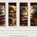 Set of 12 Cute Cat and Books Printable Bookmarks Adorable Kitten ...
