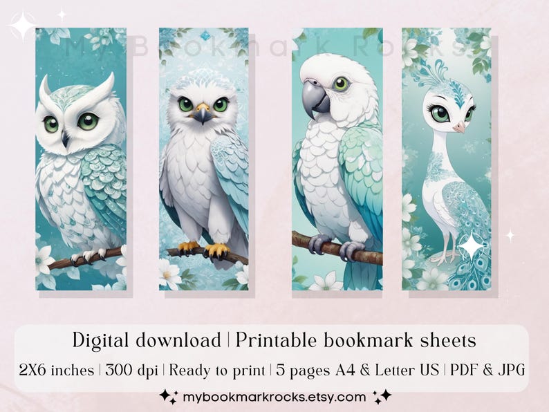 Set of 20 "animal Totem" Printable Bookmarks, Animal Designs | Instant ...