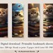 Set of 12 Cute Cat and Books Printable Bookmarks Adorable - Etsy