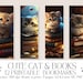 Set of 12 Cute Cat and Books Printable Bookmarks Adorable Kitten ...