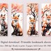 Set of 20 Watercolor "fox in Autumn" Printable Bookmarks, Fall ...