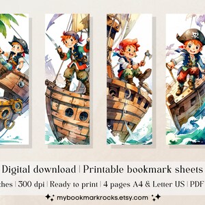 Set of 16 "little Pirates" Printable Bookmarks, High-quality PDF & JPG ...