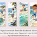 Set of 20 Watercolor beach Time Printable Bookmarks, High-quality PDF ...