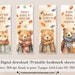 Set of 12 "cute Animals in Autumn" Printable Bookmarks, Fall Designs ...