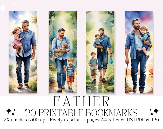 Cute Printable Father's Day Bookmarks With Puns - PDF Digital Instant ...