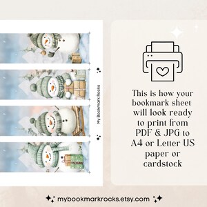 Set of 16 Pastel "snowman" Printable Bookmarks, Winter Designs ...