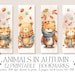 Set of 12 "cute Animals in Autumn" Printable Bookmarks, Fall Designs ...