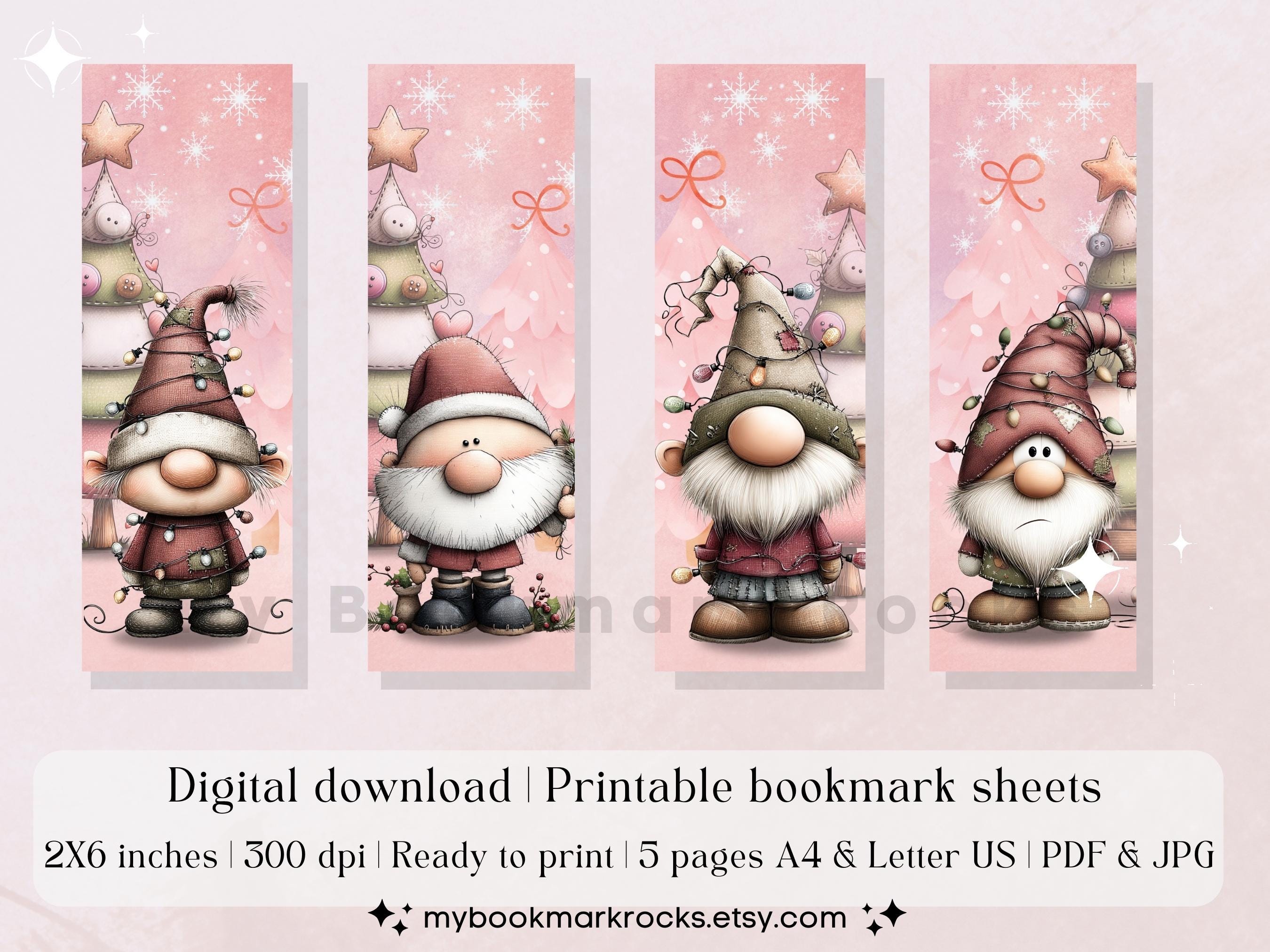 Set of 20 "christmas Time" Printable Bookmarks, Christmas Designs ...