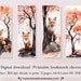 Set of 20 Watercolor "fox in Autumn" Printable Bookmarks, Fall ...