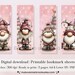Set of 20 "christmas Time" Printable Bookmarks, Christmas Designs ...
