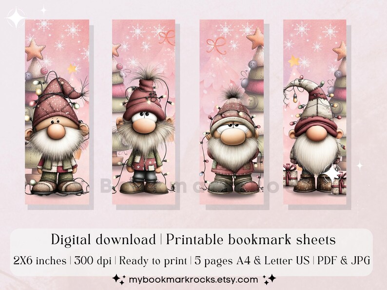 Set of 20 "christmas Time" Printable Bookmarks, Christmas Designs ...