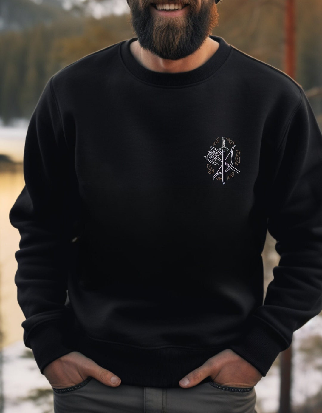 LOTR Aragorn, Legolas and Gimli Inspired Embroidered Jumper ...