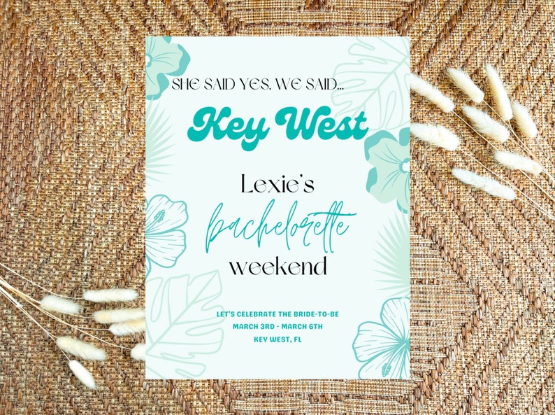 Bachelorette Party Itinerary Template | Key West | Bachelorette Party ...