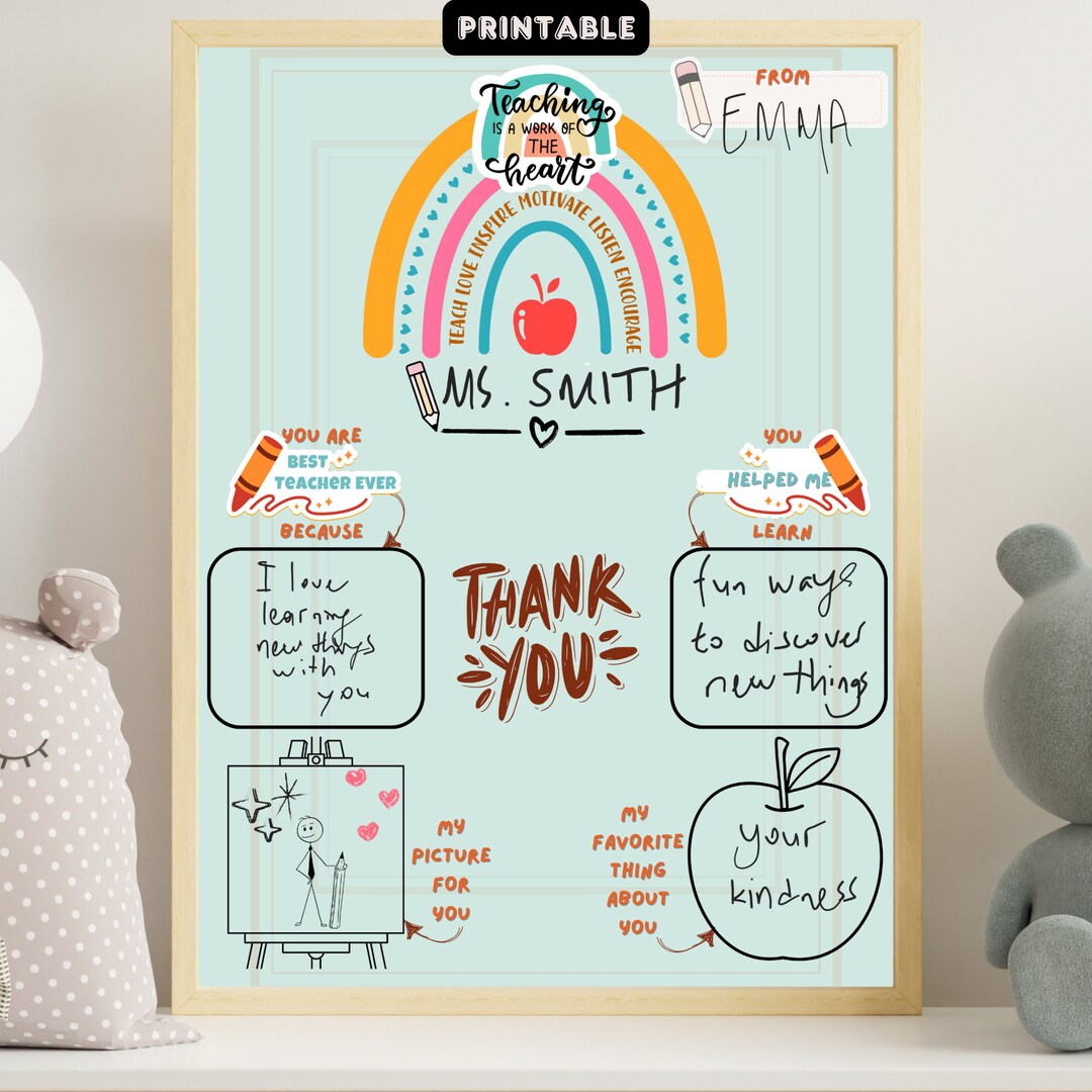 Back to School Printable, My Best Teacher Ever Template, Customizable ...