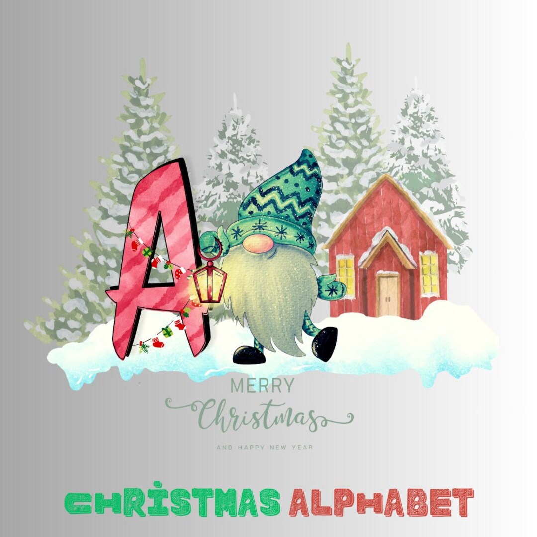 Christmas Doodle Alphabet PNG Set: Santa Sublimation Font (digital ...