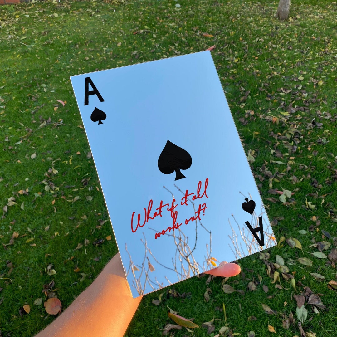 Ace of Spades Mirror Print, Playing Card Poster, Trendy Retro Art ...