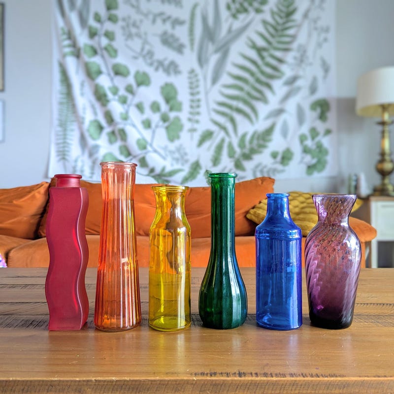 Colored Glass Vases - Etsy