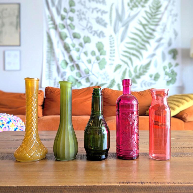 Colored Glass Vases - Etsy