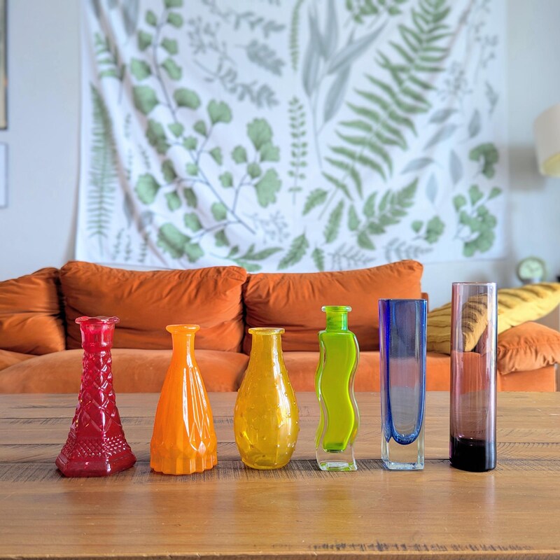Colored Glass Vases - Etsy