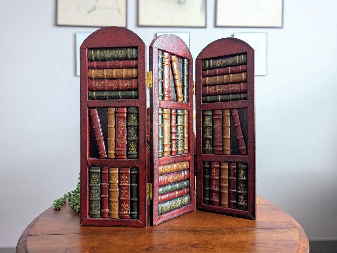 Vintage Dark Academia Faux Bookshelf Tabletop Divider - Etsy