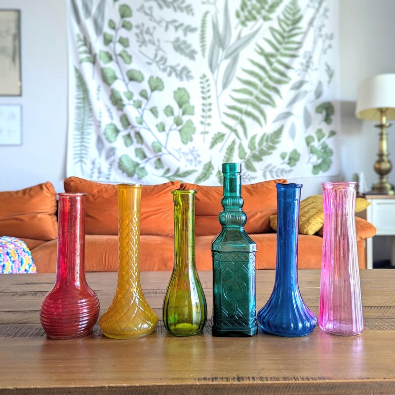Colored Glass Vases - Etsy