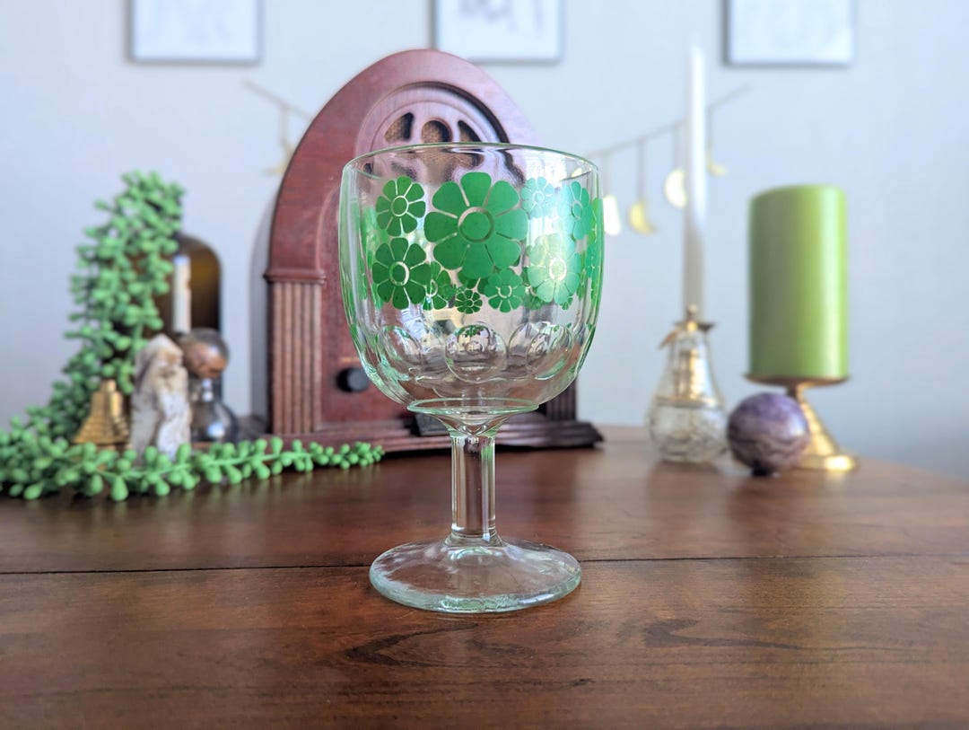 Vintage Mid Mod Green Flower Altar Chalice - Etsy